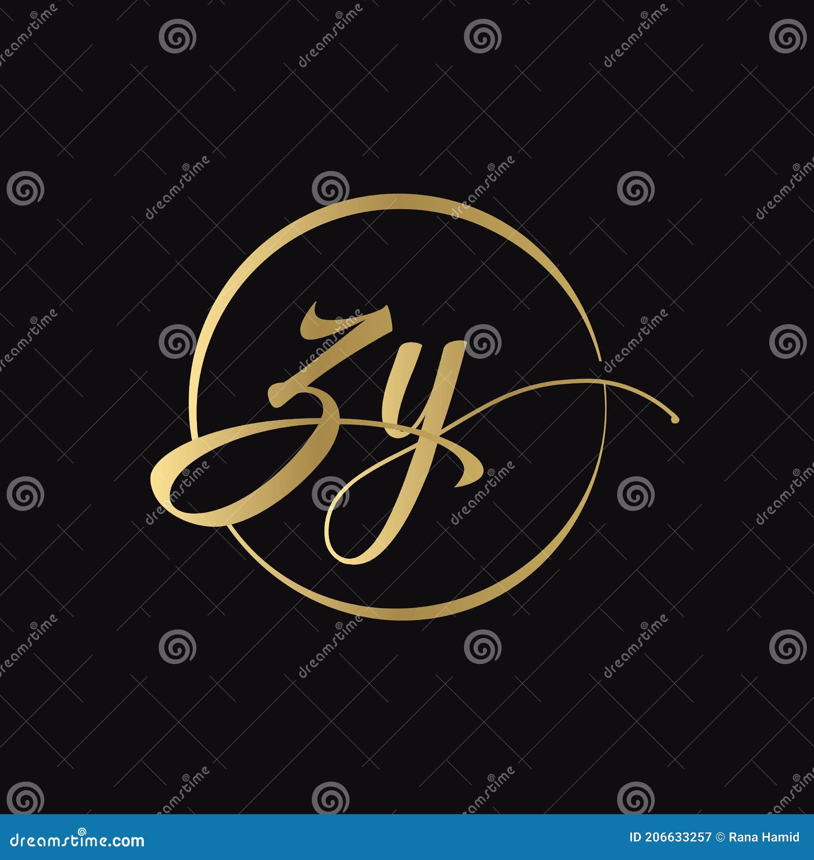 ZY Letter Logo Design Vector Template. Abstract Script Letter ZY Vector ...