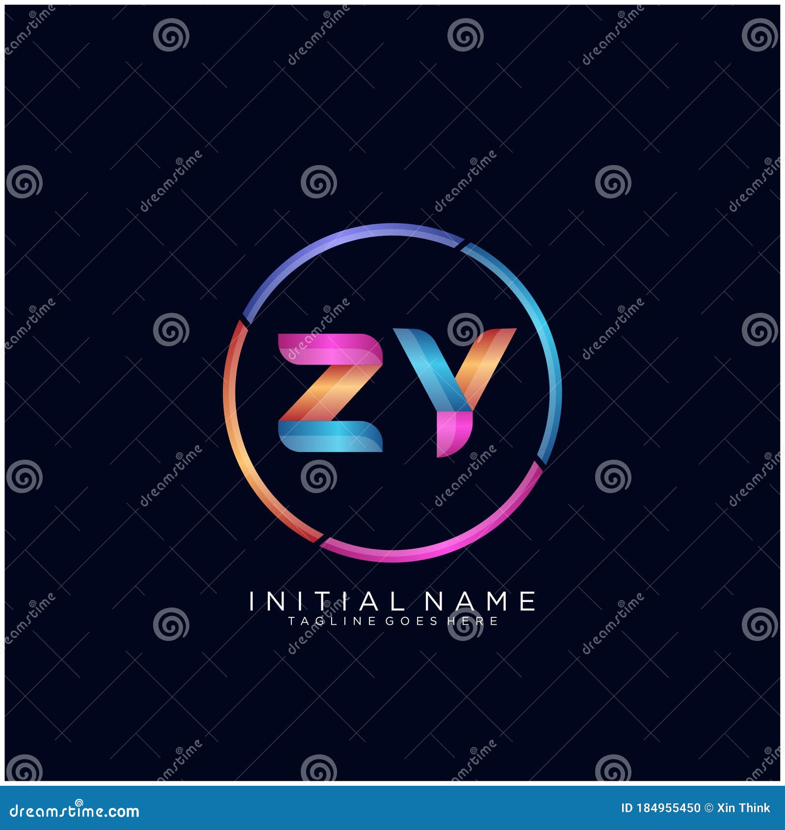 ZY Letter Logo Icon Design Template Elements Stock Vector ...