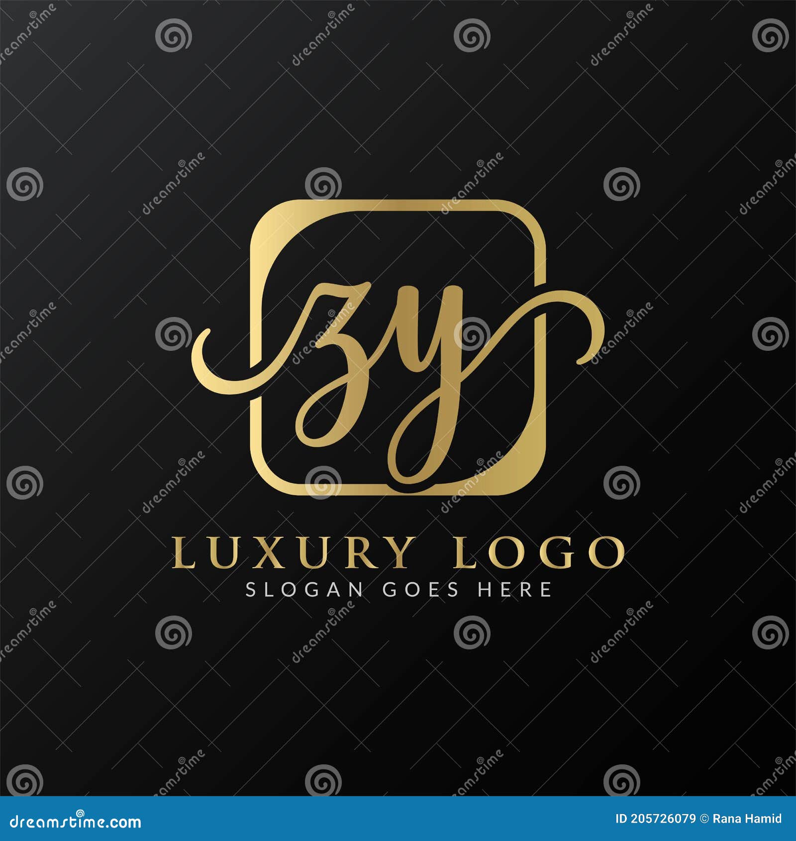 Zy Logo Design Vector Template Initial Luxury Letter Zy Vector Illustration Stock Vector