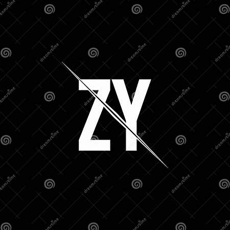 ZY Logo Monogram with Slash Style Design Template Stock Vector ...