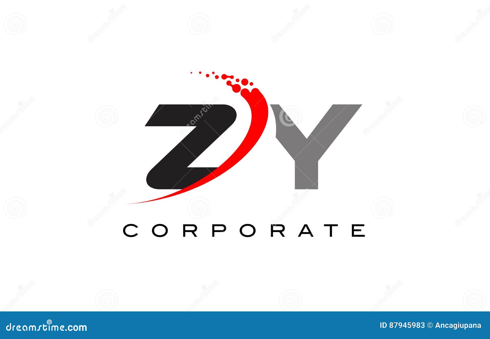 ZY Modern Letter Logo Design with Swoosh Stock Vector - Illustration of ...