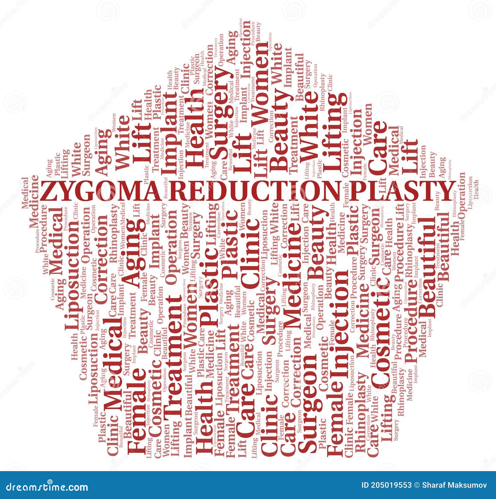 Zygoma Reduction Plasty Typography Word Cloud Create with the Text only ...