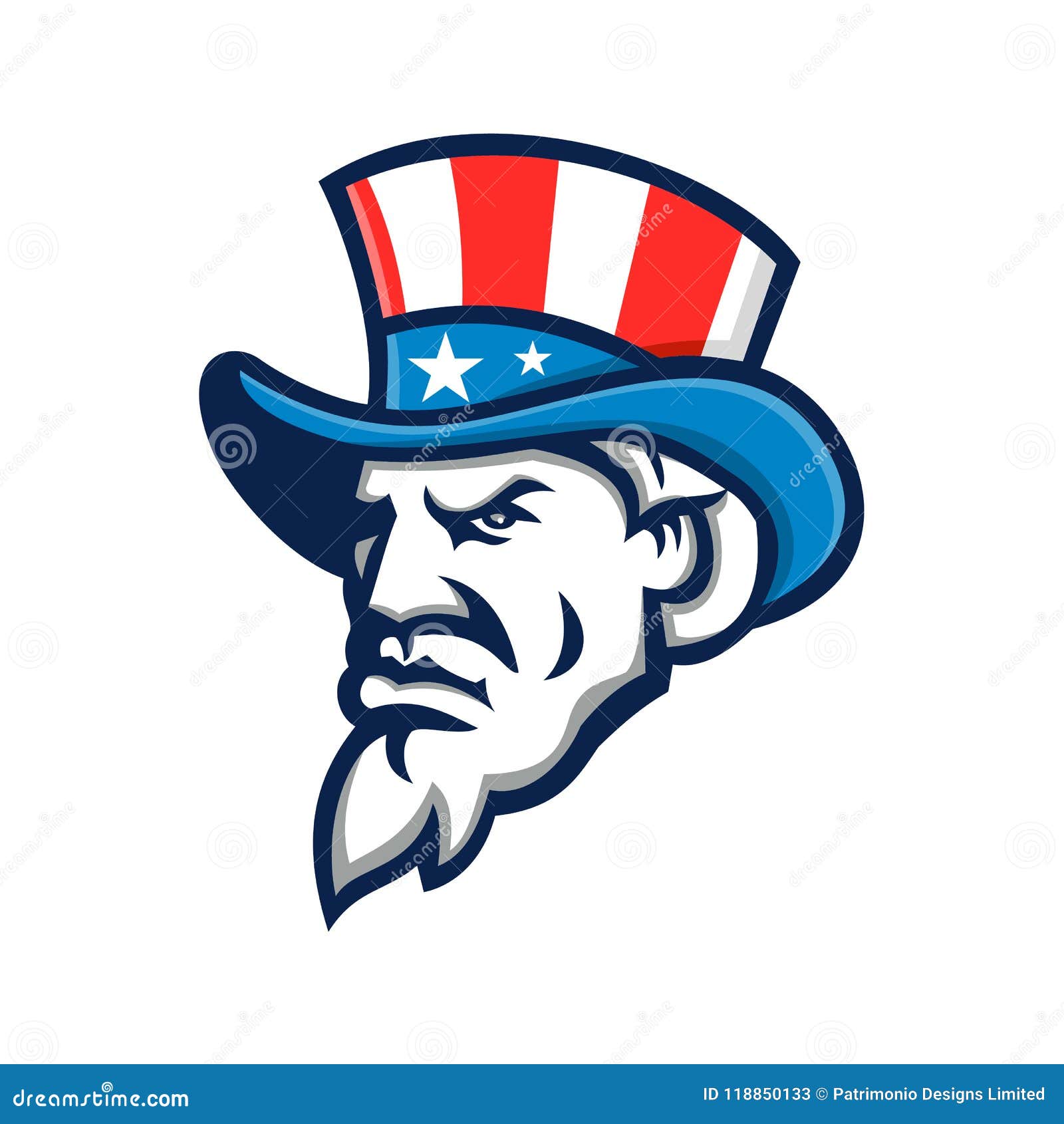 Zylinder-Maskottchen Onkel-Sam Wearing USA Vektor Abbildung - Illustration von schule, abbildung ...