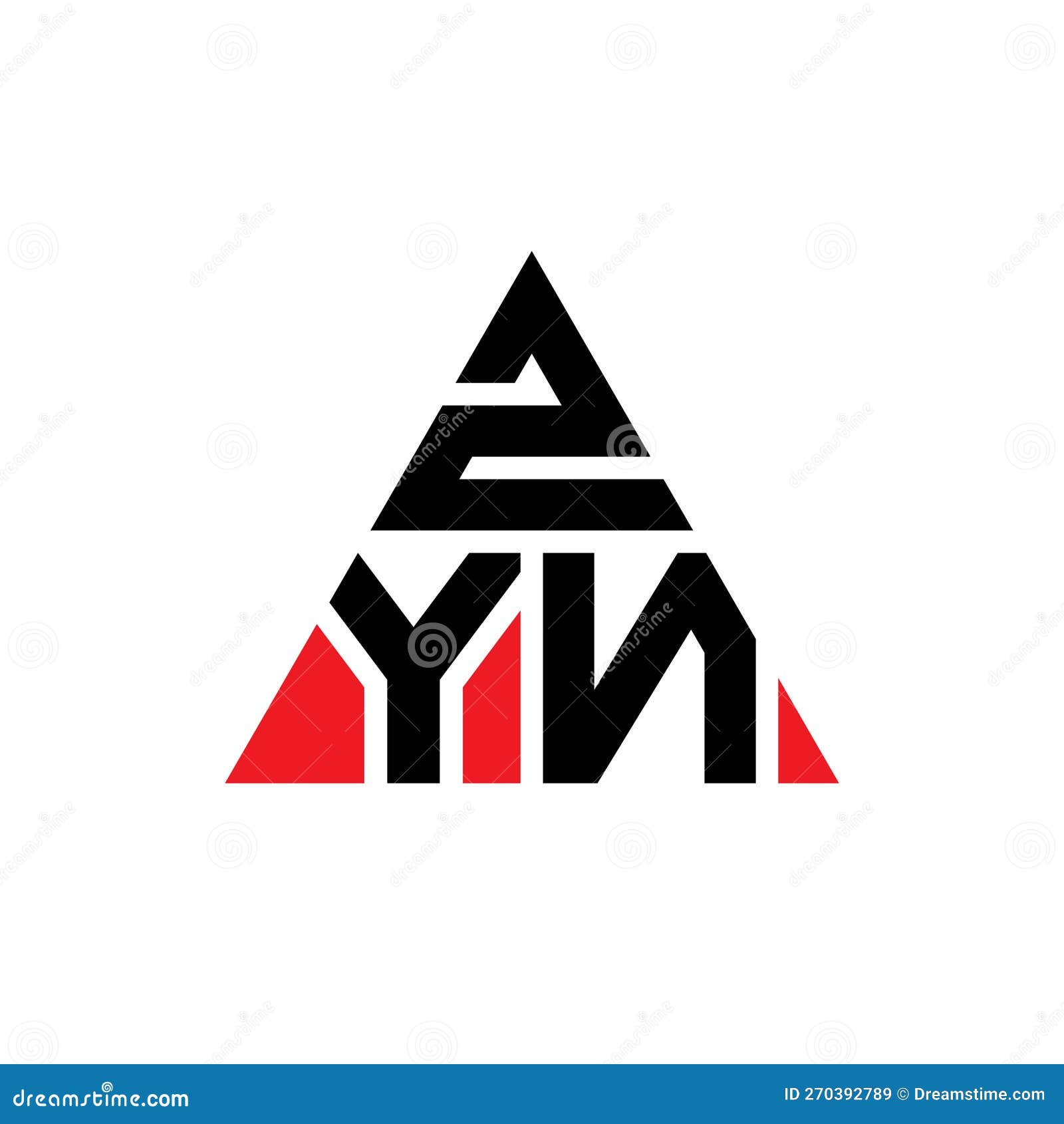 ZYN Triangle Letter Logo Design with Triangle Shape. ZYN Triangle Logo ...