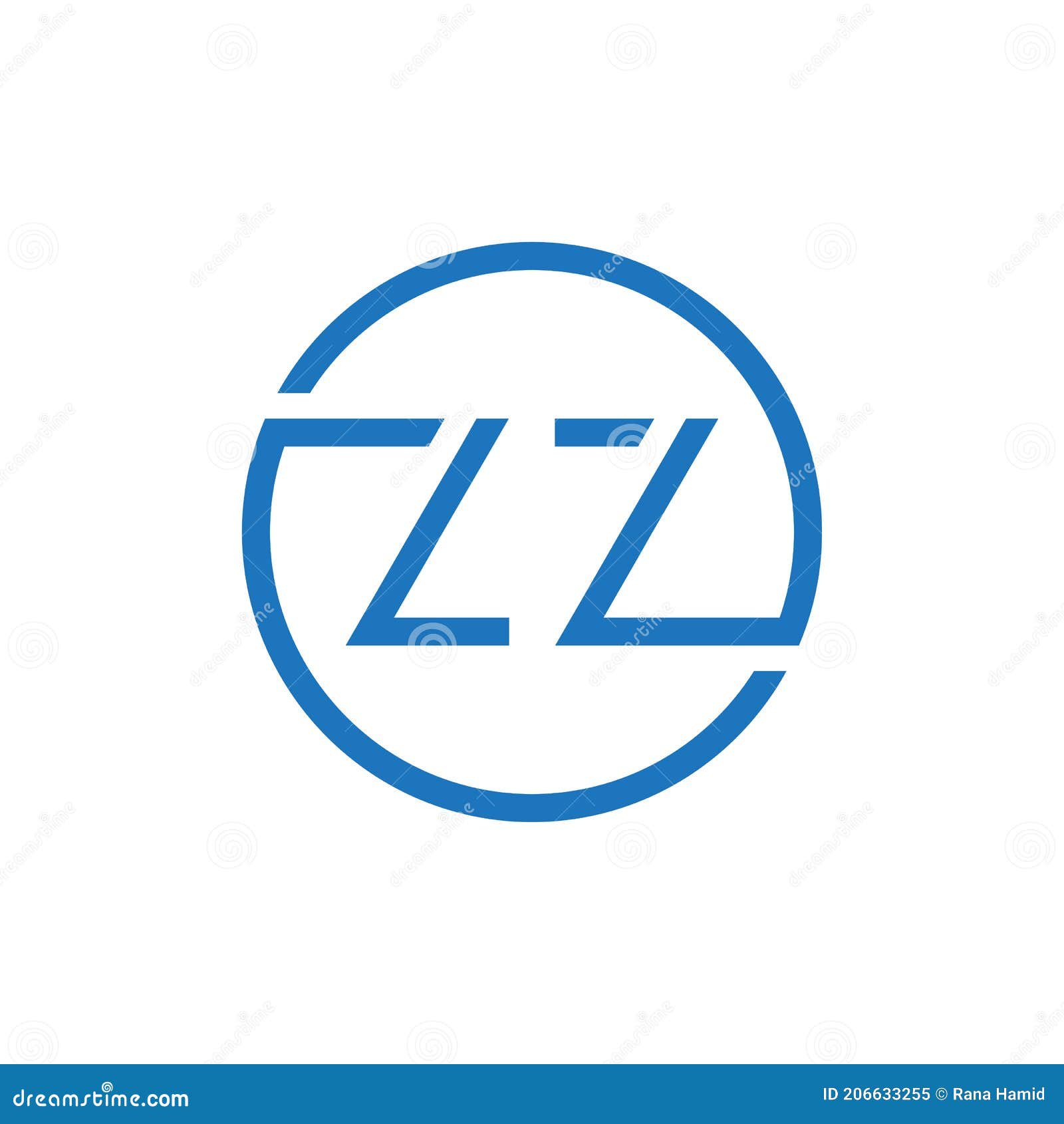 ZZ Logo Design Vector Template. Initial Circle Letter ZZ Vector ...