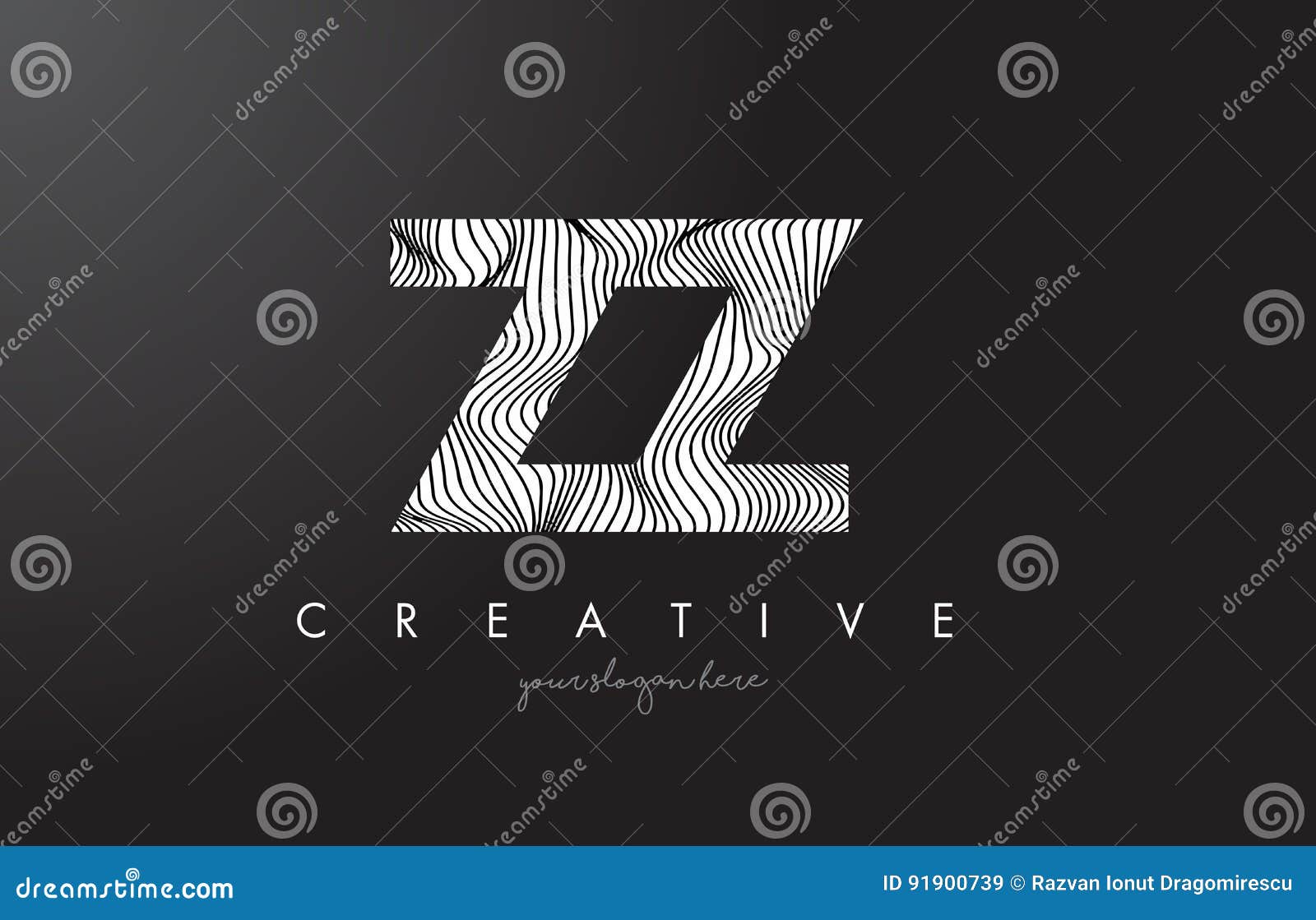 ZZ Z Letter Logo with Zebra Lines Texture Design Vector. Stock Vector ...
