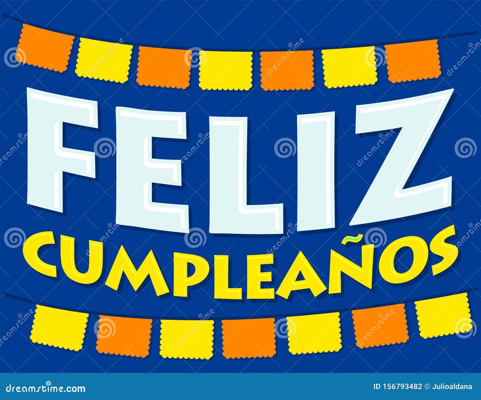 Feliz Cumpleanos, Happy Birthday Spanish Text Stock Vector ...