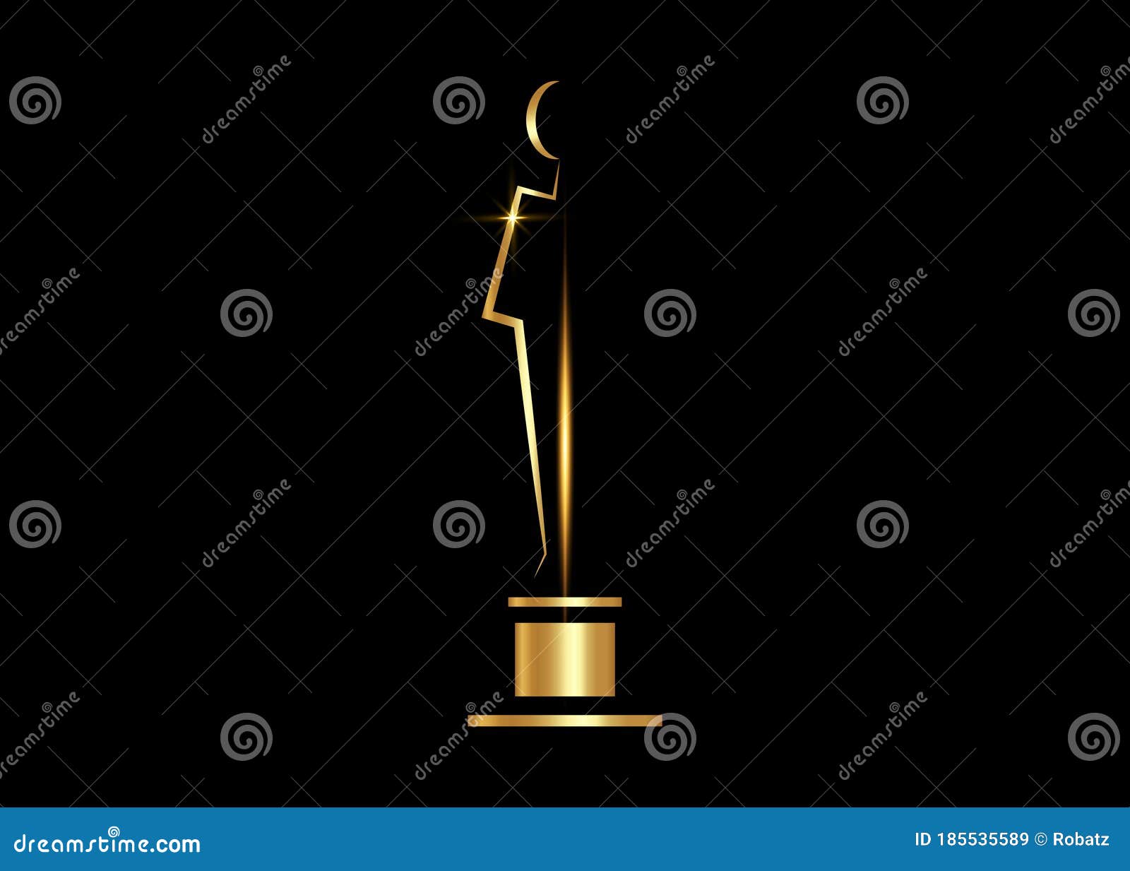 Academy, Award, Oscar, Statue, Trophy Bold And Thin Black Line Icon Set ...