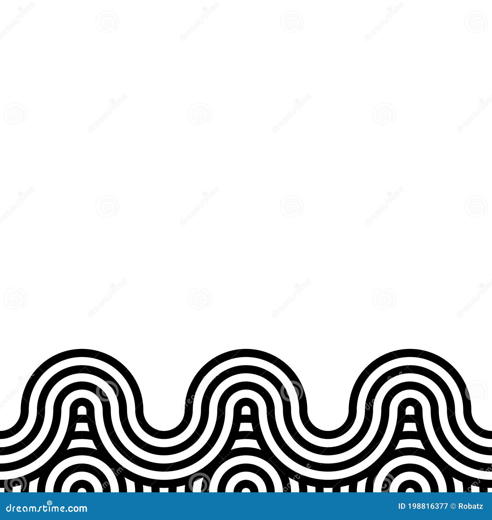 Seamless Wave Pattern. Waves Outline Icon, Modern Minimal Flat Design ...