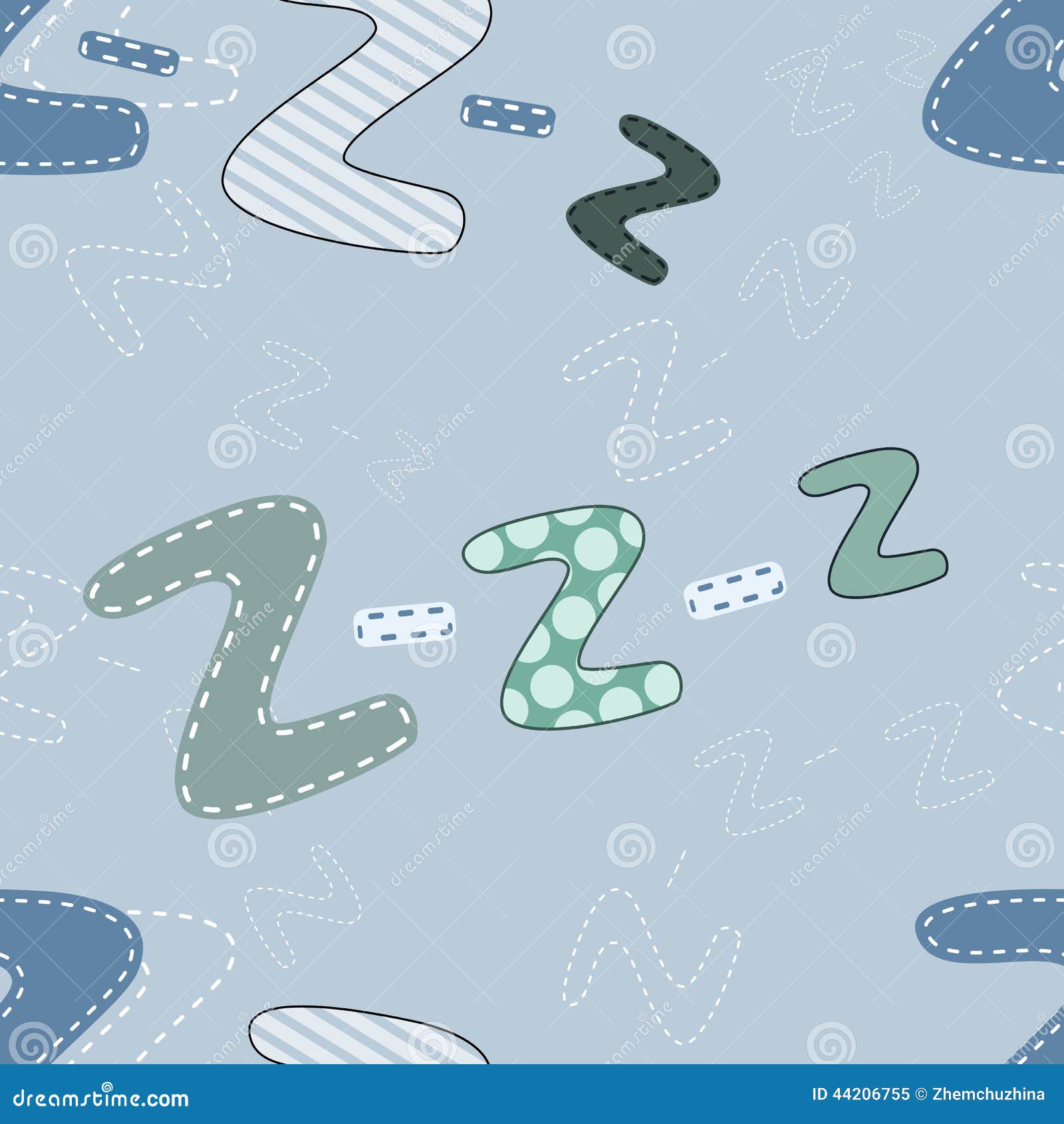 Zzz Sleepy Patch Seamless Pattern Stock Vector - Illustration of ...