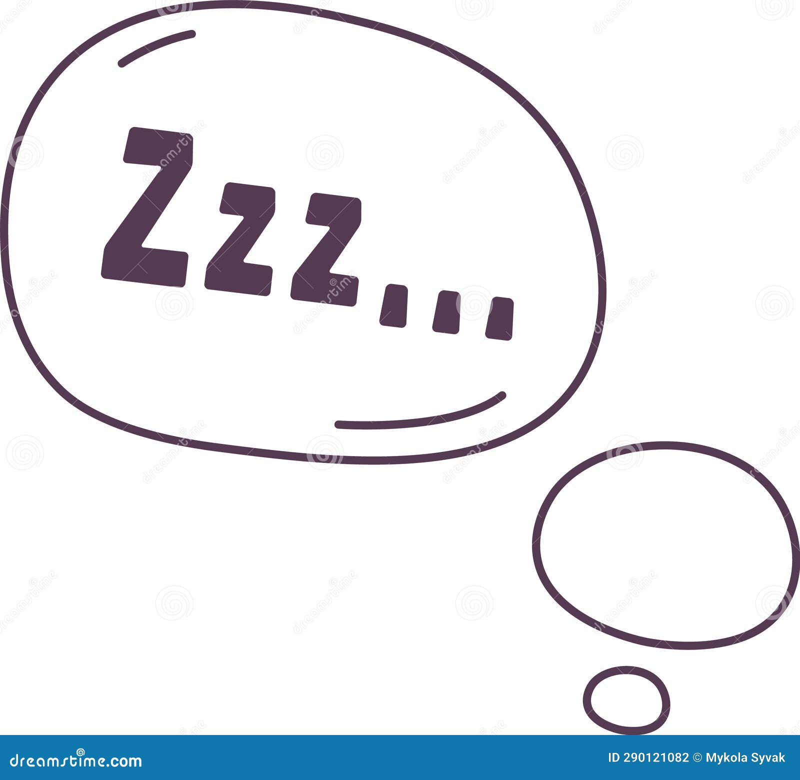 Zzz Speech Bubble stock vector. Illustration of design - 290121082
