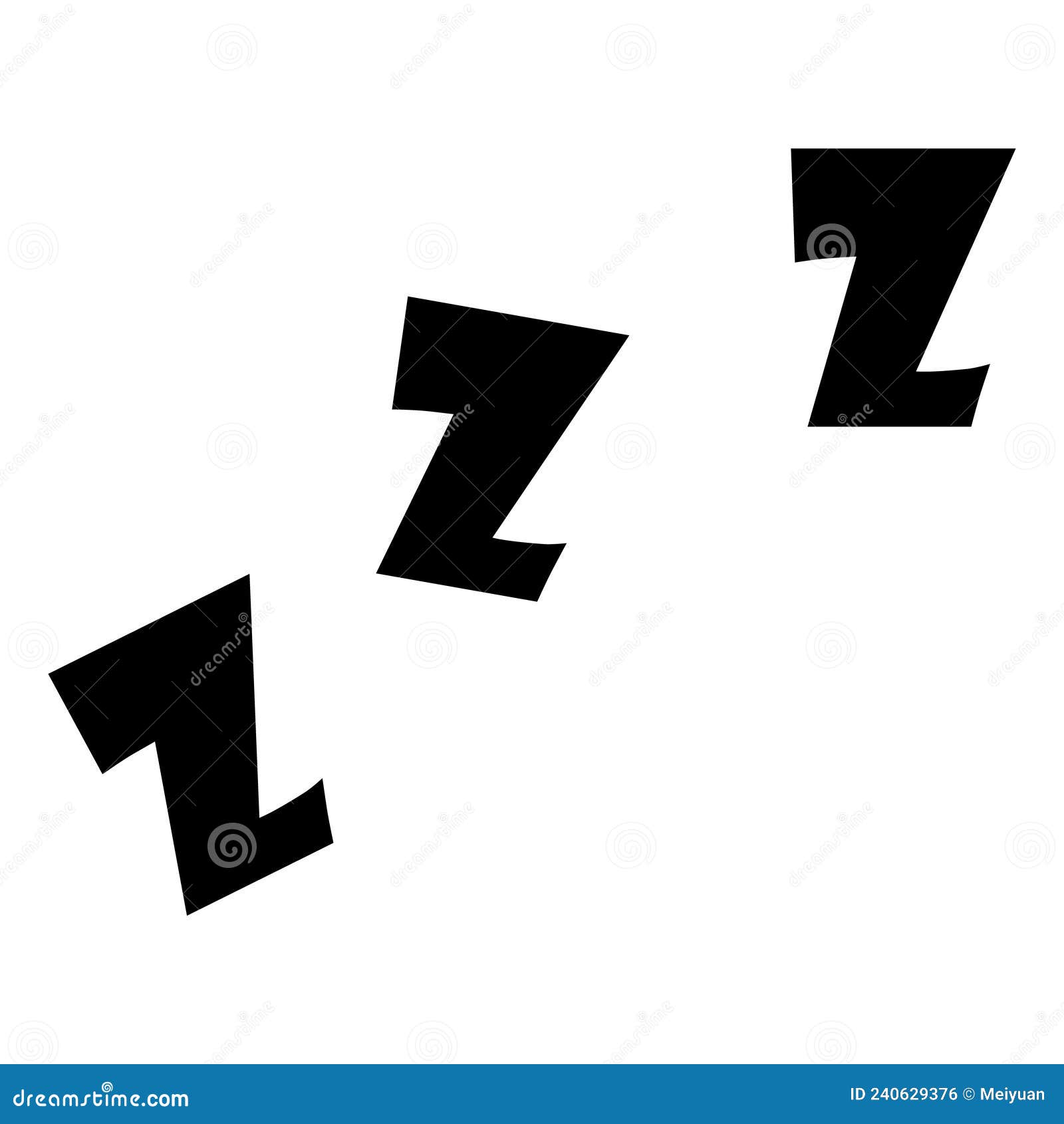 ZZZ. Symbol of Sleep, Snoring, Rest. Illustration Black Text Stock ...