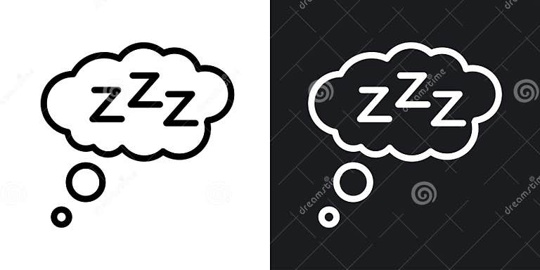 Zzz Thin Line Vector Icon Set Stock Illustration - Illustration of ...