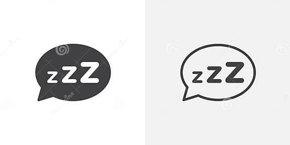 Zzz Thin Line Vector Icon Set Stock Illustration - Illustration of logo ...