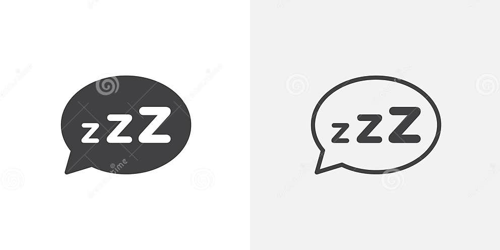 Zzz Thin Line Vector Icon Set Stock Illustration - Illustration of logo ...