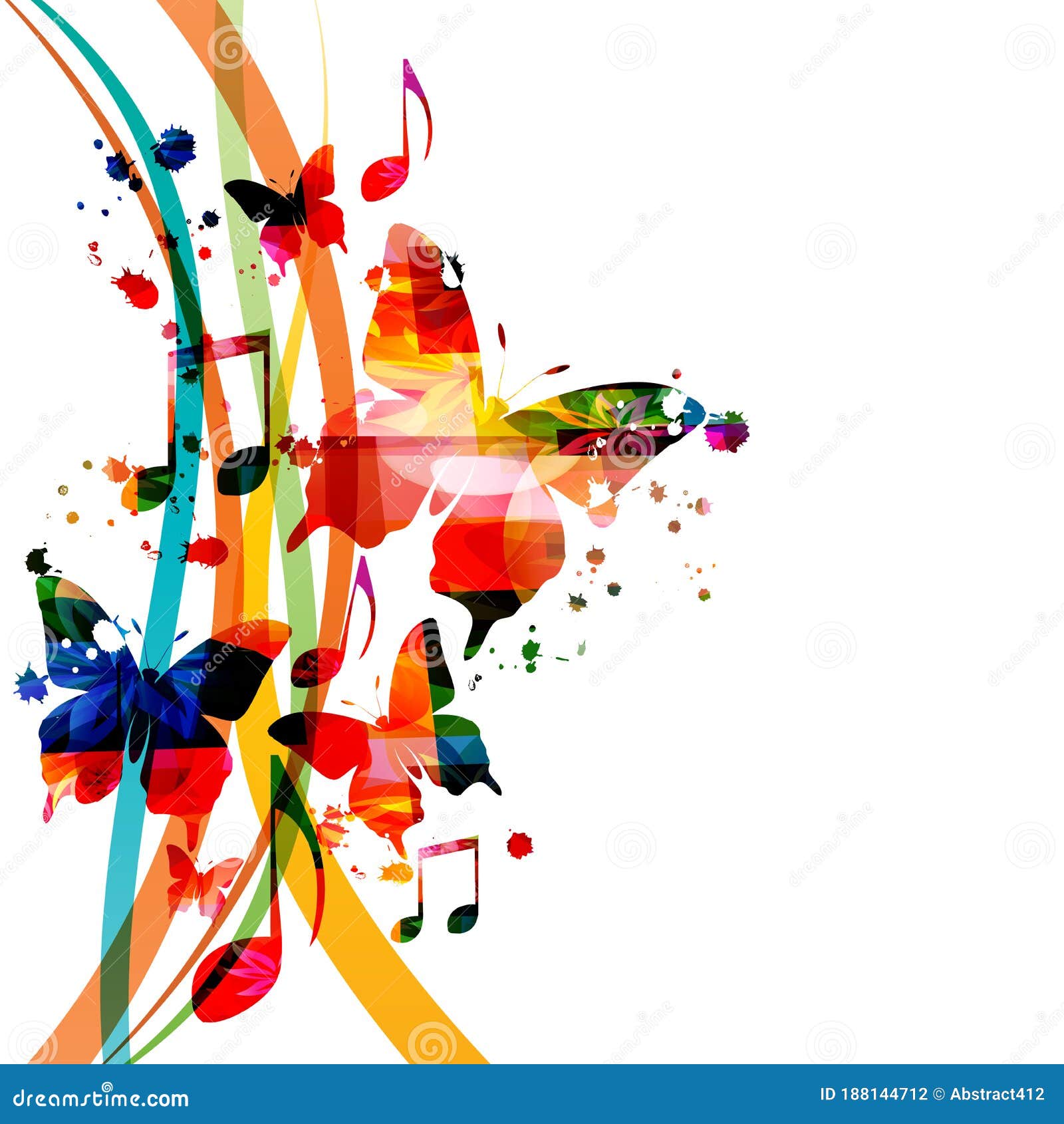 Music Background with Colorful Music Notes Vector Illustration Design ...