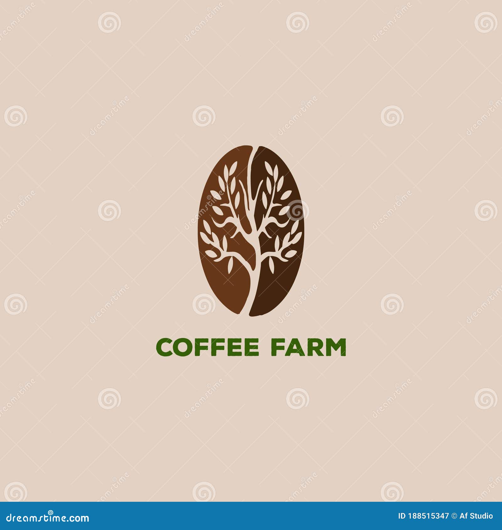 Rustic Retro Vintage Coffee Bean Tree Cafe Farm Shop Logo Design Stock ...