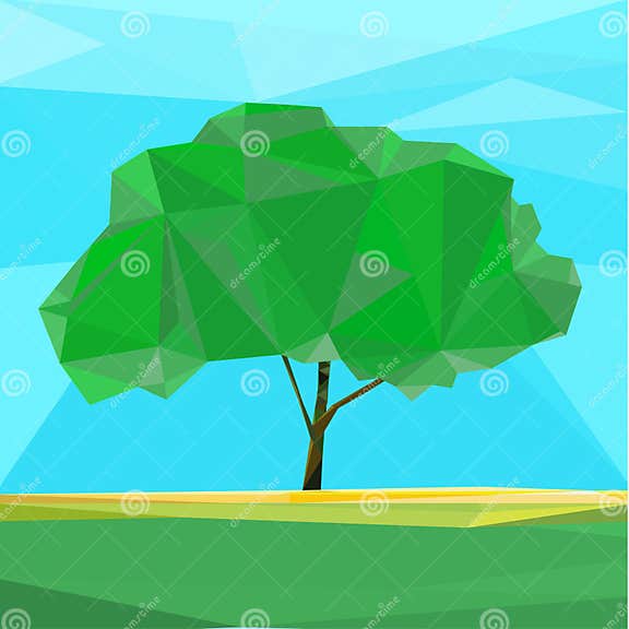 Árbol poligonal ilustración del vector. Ilustración de corona - 57127510