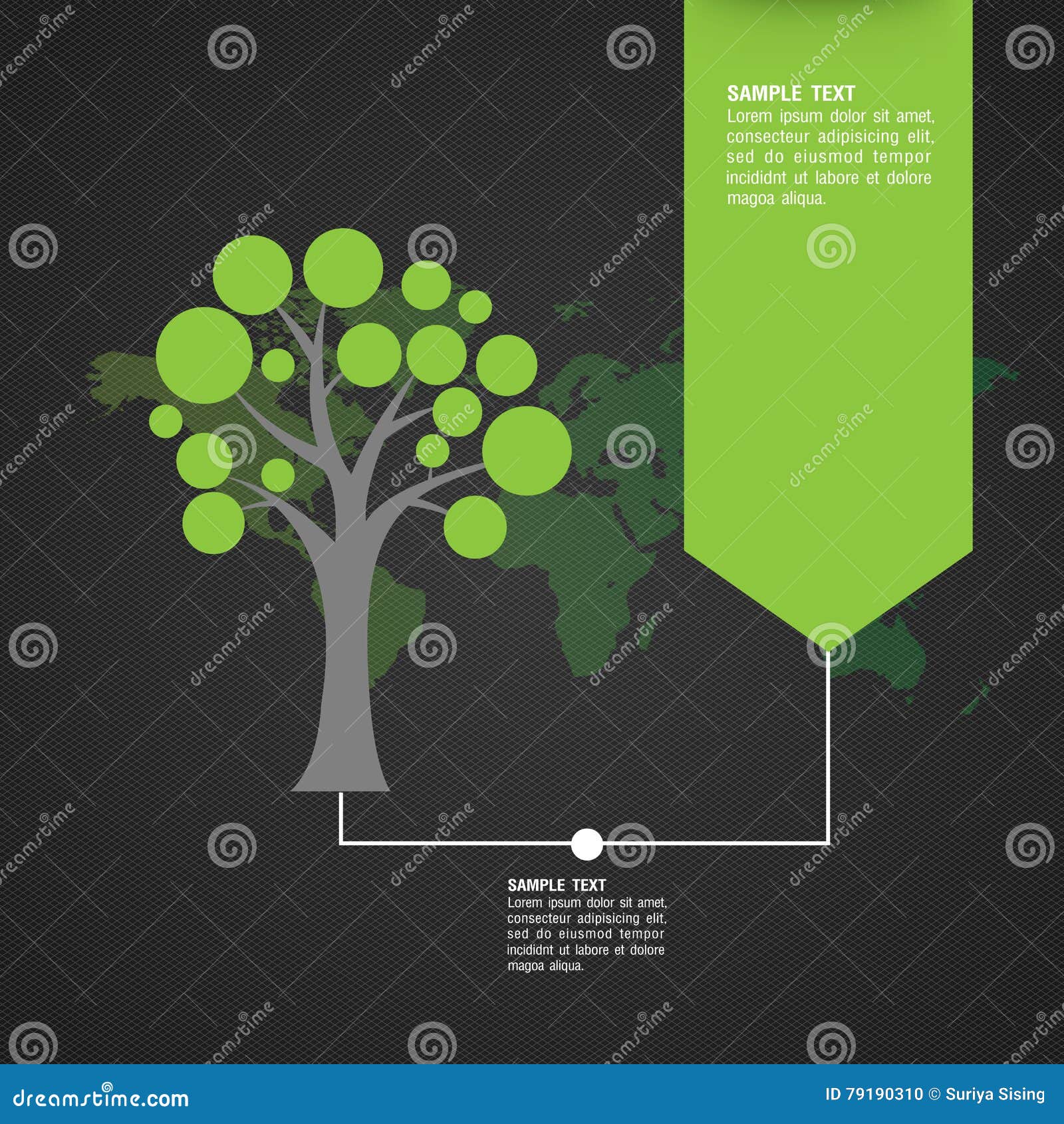 Écologique Et Sauvez Le Vert Du Monde Illustration De Vecteur