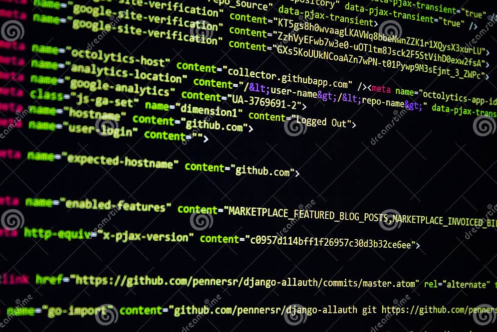 écran De Code Source. Code De Programmation. écriture Du Script. Programmeur Modification Du ...
