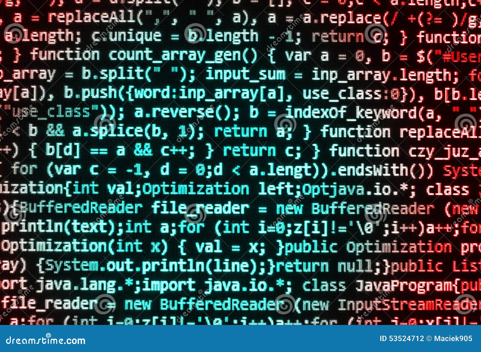 Écran De Programmation De Code Source De Codage Photo stock - Image du fermer, codage: 53524712