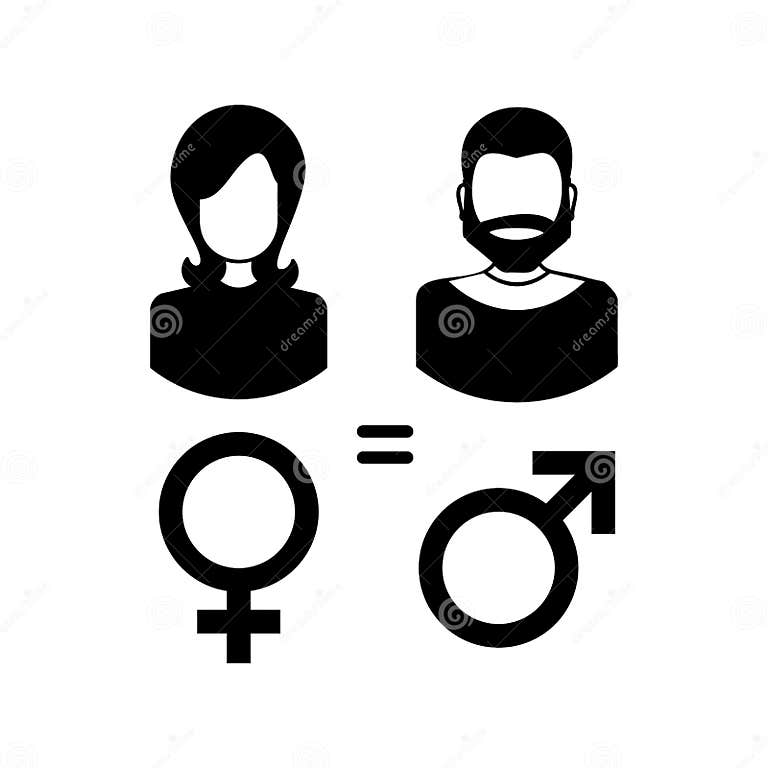 ícone Da Igualdade Entre Homens E Mulheres Símbolo Do Vetor Sexual