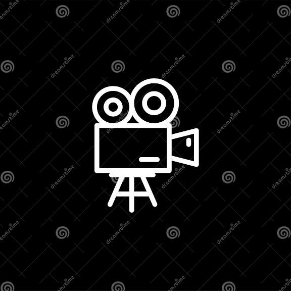 Ícone Da Linha Da Câmera De Filme Em Preto Ilustração Vetorial De ... Ícone Da Linha Da Câmera De Filme Em Preto Ilustração Vetorial De ...