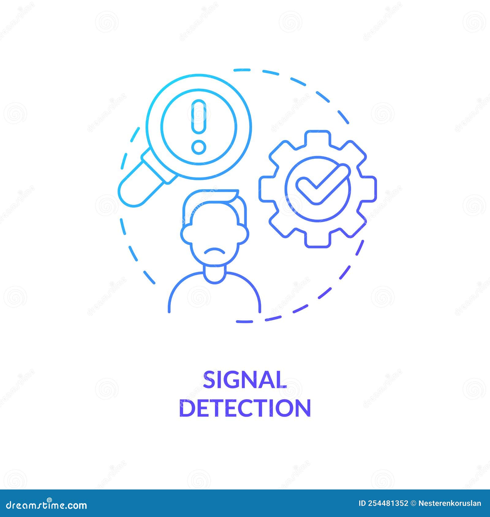ícone Do Conceito De Gradiente Azul De Detecção De Sinal Ilustração Do