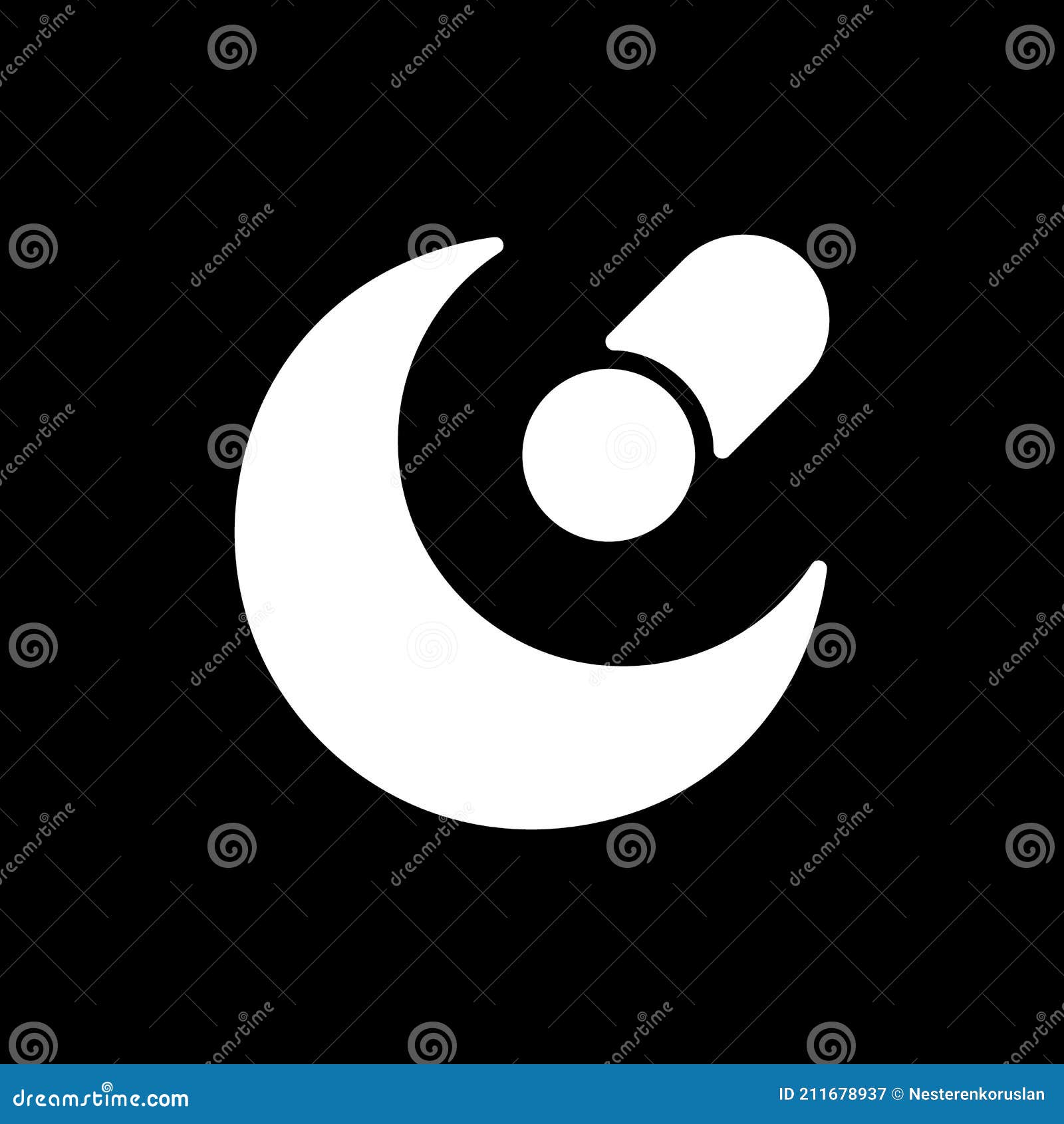 ícone Glifo Do Modo Escuro Do Aplicativo Em Modo Noturno Ilustração Do