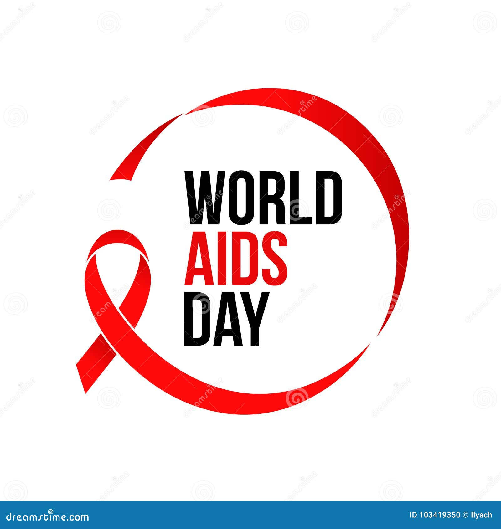 Ícone Vermelho Da Fita Do Dia Mundial Do Sida Para Cartaz Do 1º De