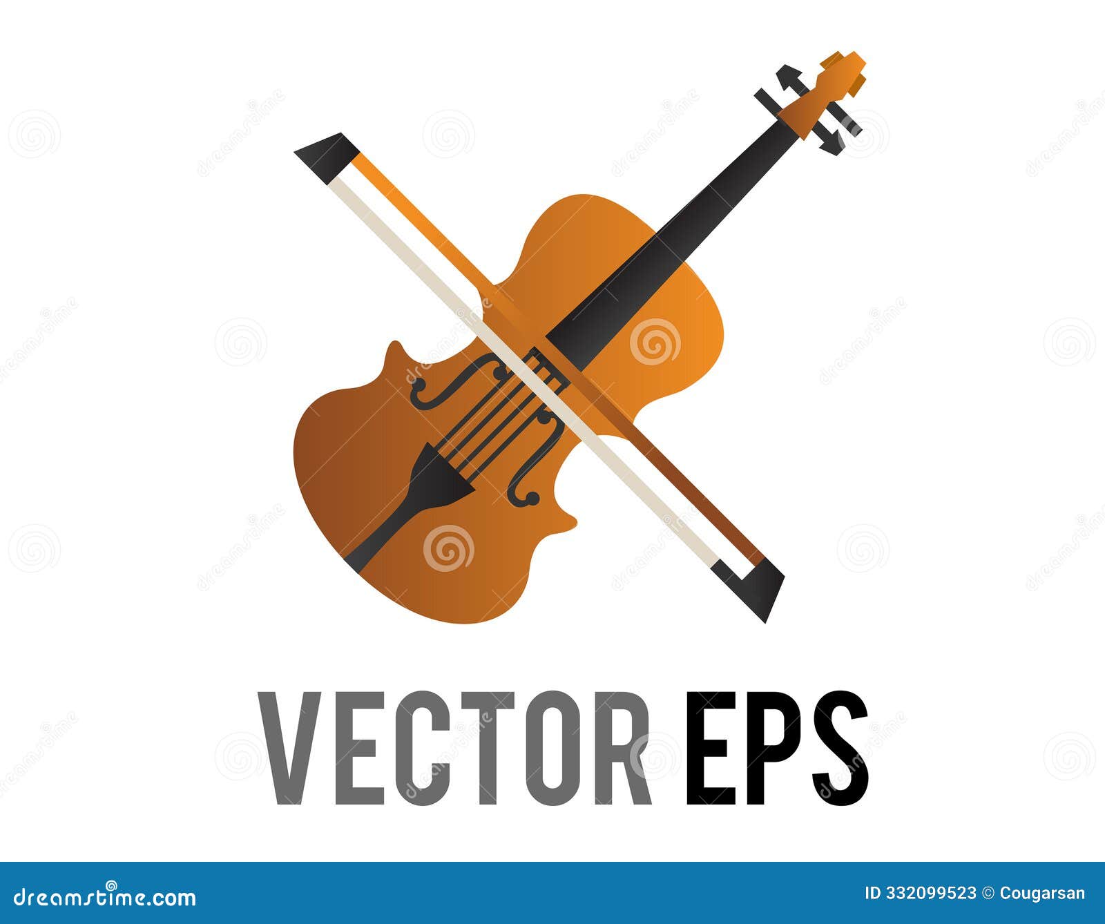 ícono De Violín Clásico De Madera Marrón De Gradiente Vectorial Aislado Ilustración del Vector ...