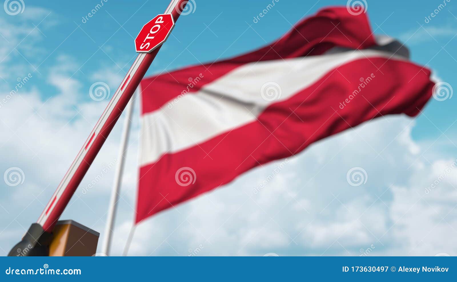 Öffnen Sie Auf Dem österreichischen Boomtor Flaggenhintergrund ... Öffnen Sie Auf Dem österreichischen Boomtor Flaggenhintergrund ...