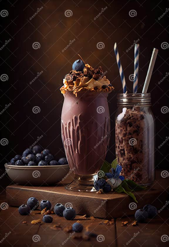 ?lueberry Smoothie Garnished with Fresh Berries in Glass. Generative Ai ... ?lueberry Smoothie Garnished with Fresh Berries in Glass. Generative Ai ...