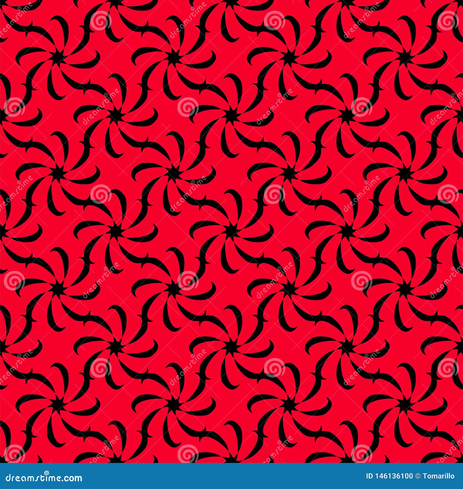 Black Pattern Red Background. Seamless Pattern Wallpaper Stock Vector - Illustration of floral ...