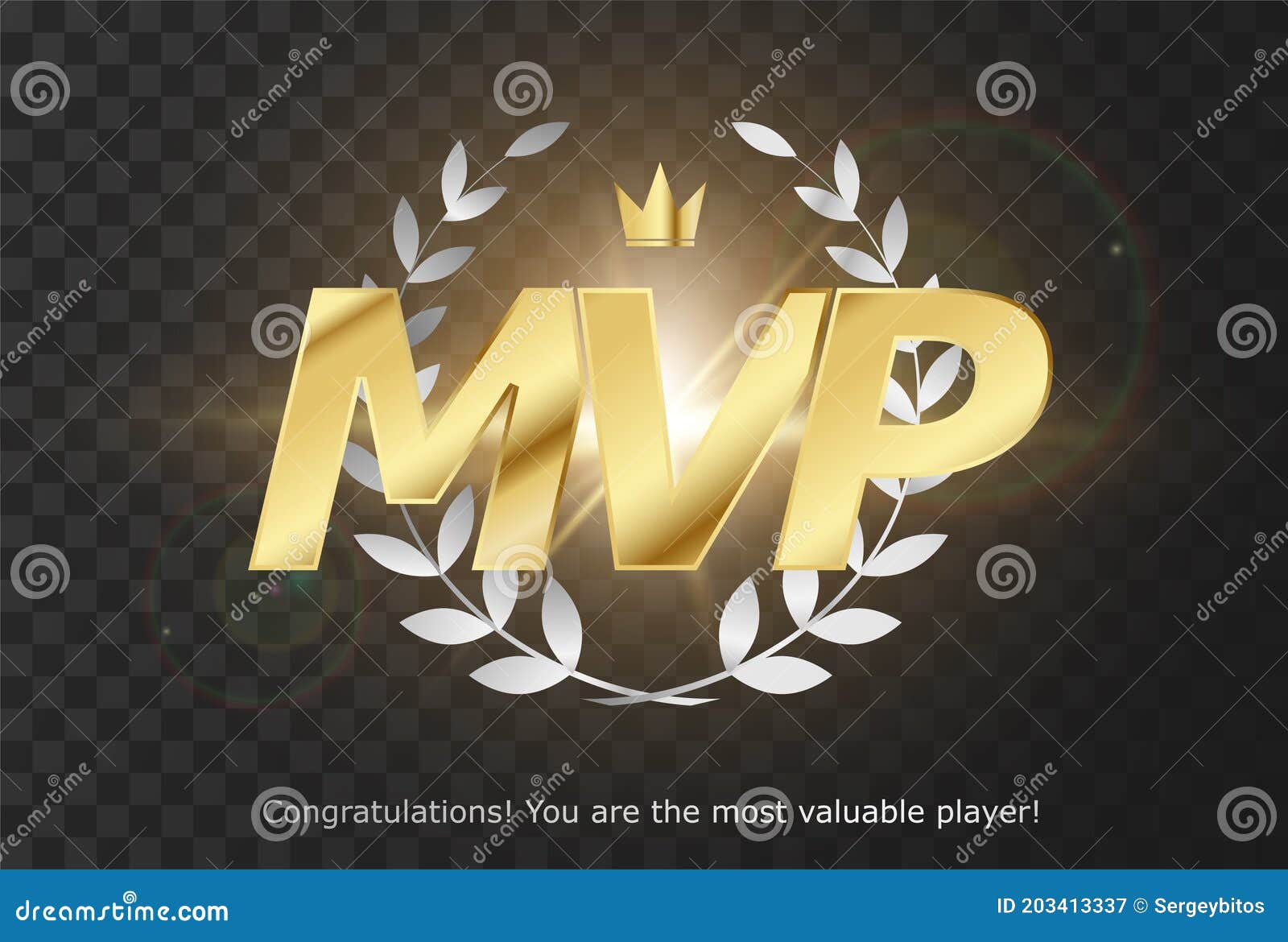 Gold Inscription MVP - Emblem Reward Most Valuable Player Stock Vector - Illustration of letter ...