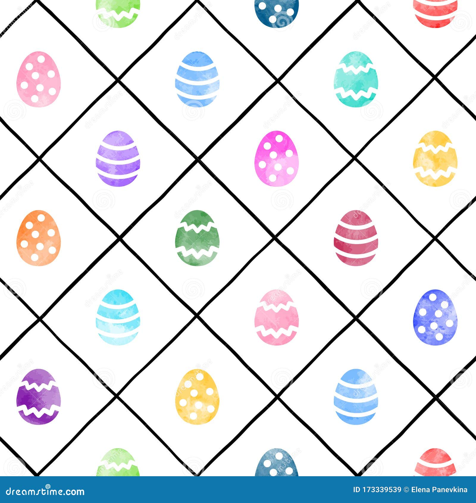 Watercolor Easter, Paschal Eggs Seamless Regular Pattern Stock Vector - Illustration of passover ...