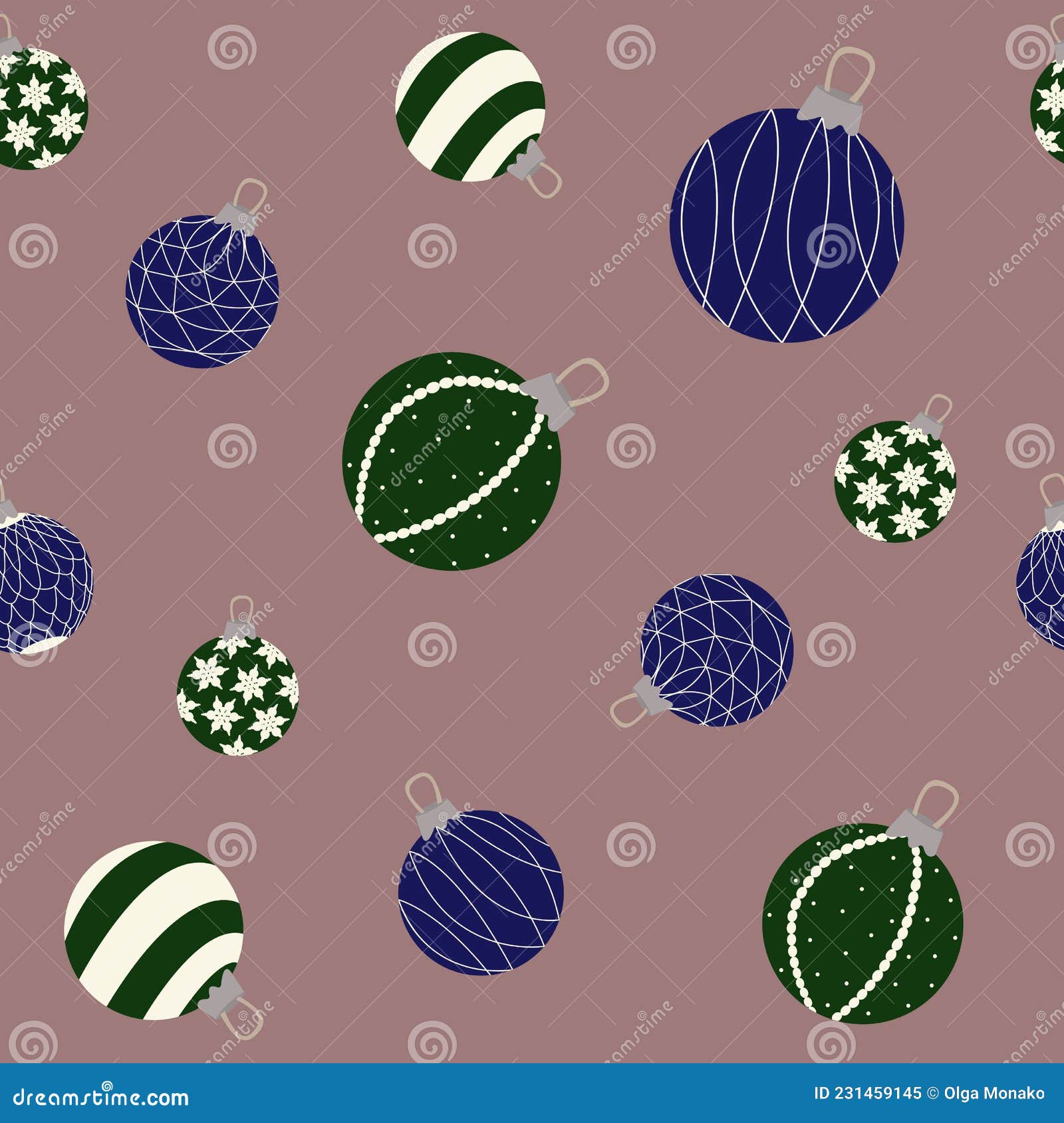 Seamless Pattern Christmas Balls Stock Vector - Illustration of holiday, blue: 231459145