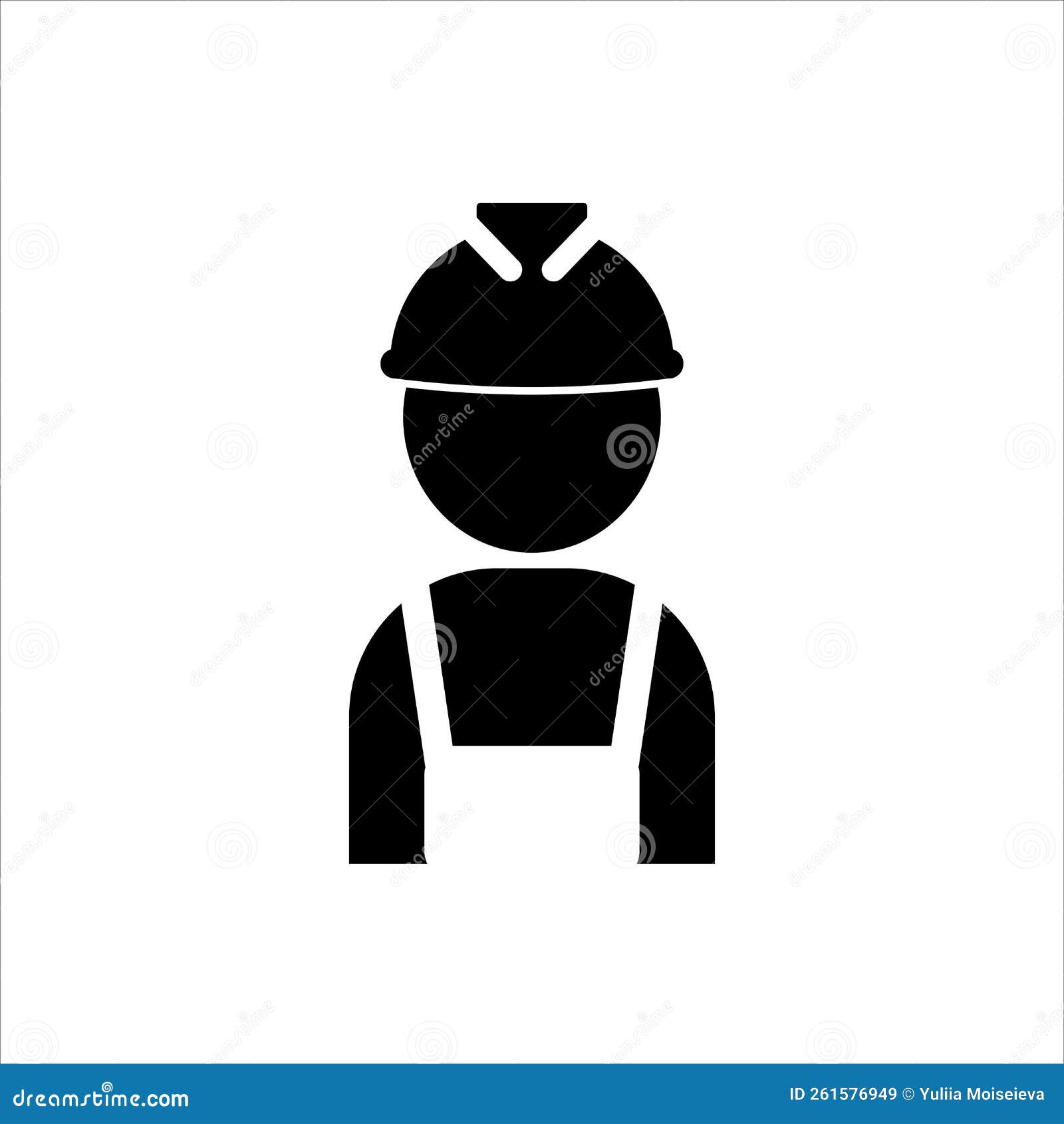 Worker in Hardhat Icon, Vector, Illustration Stock Vector - Illustration of engineer, safety ...