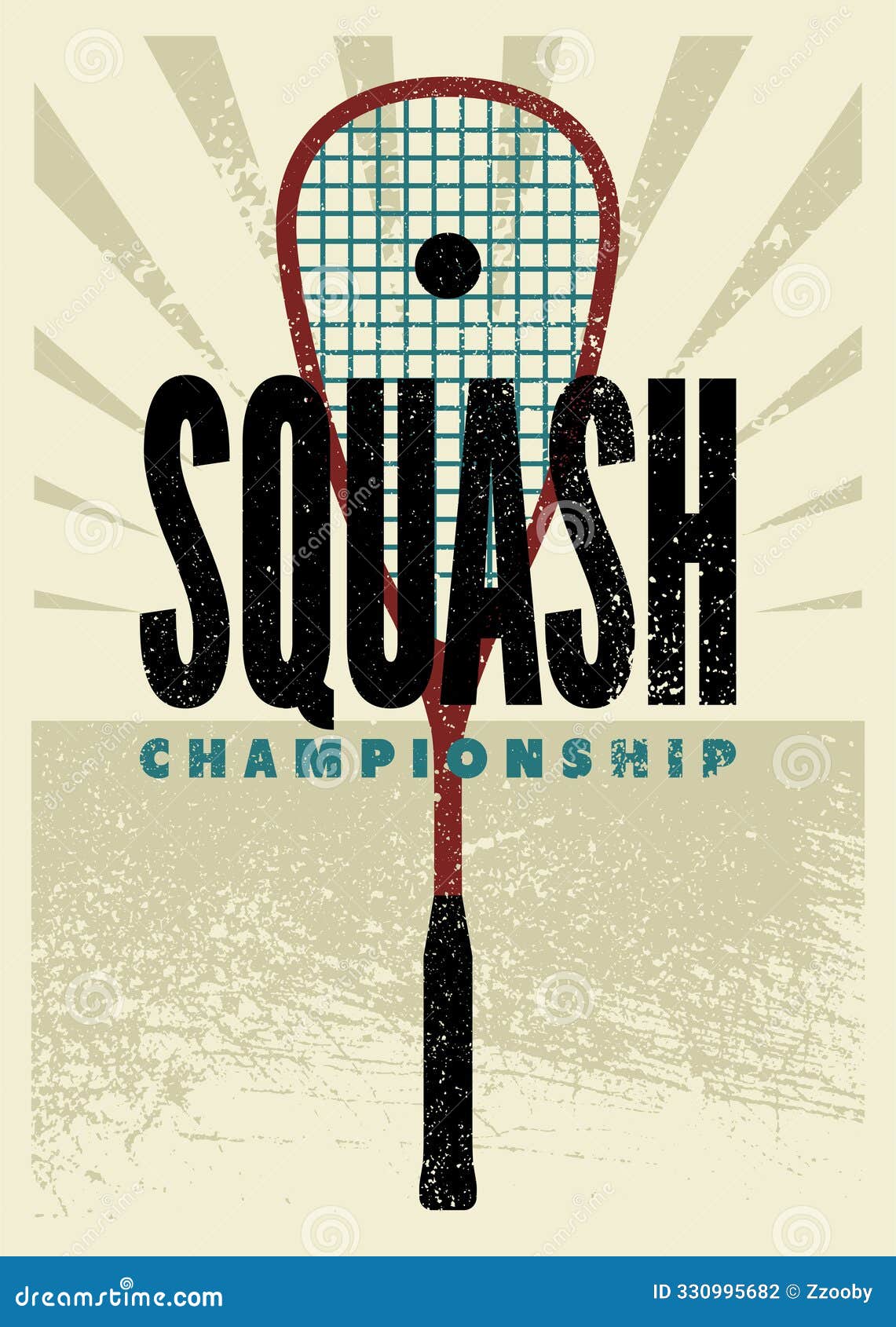 Squash Championship Typographical Vintage Grunge Style Poster Design. Retro Vector Illustration ...