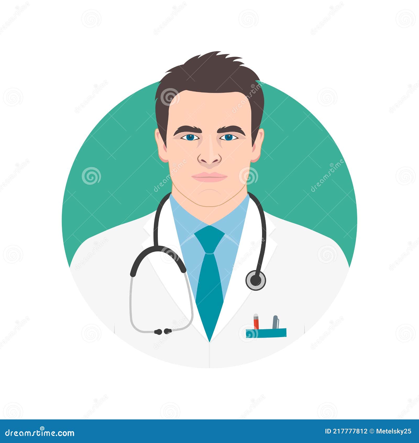 Doctor Icon Or Avatar Physician With Stethoscope Medicine Symbol
