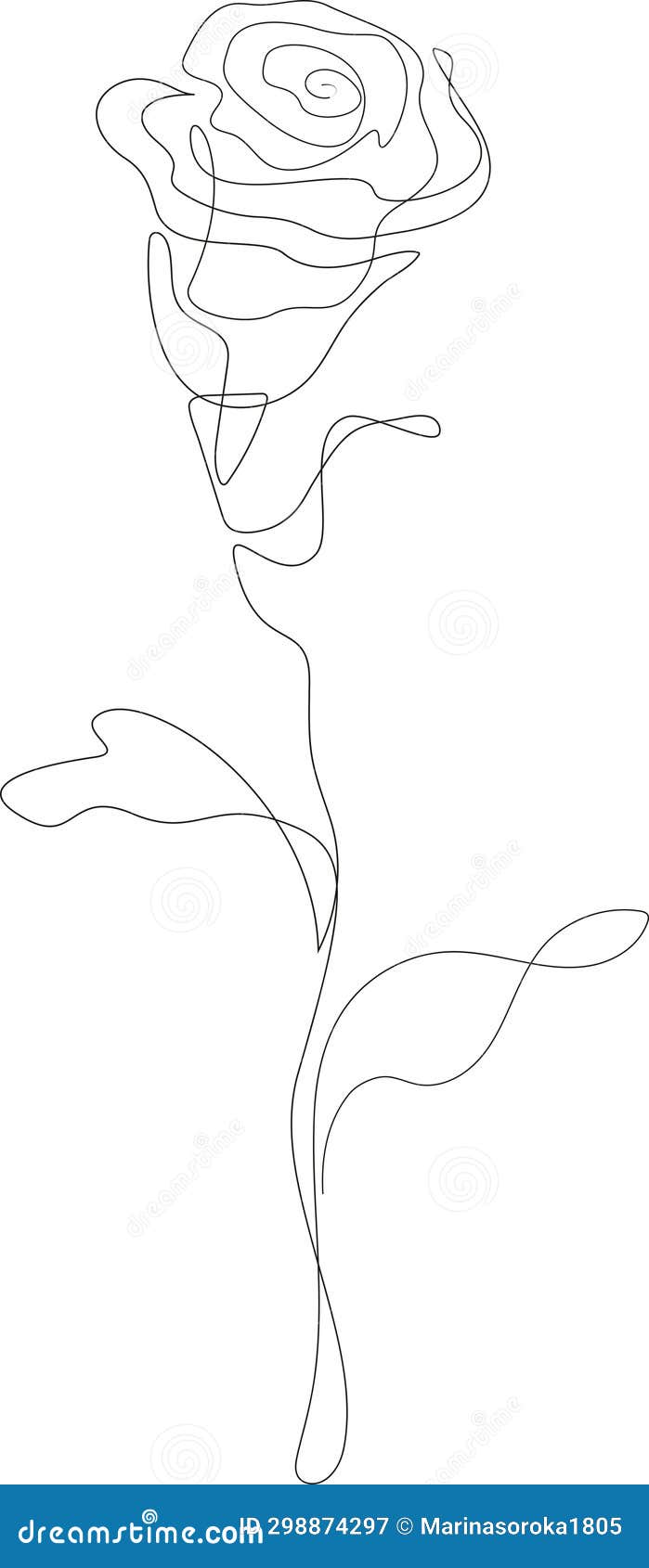 Flower Continuous One Line Art Drawing Vector Illustration Minimalist