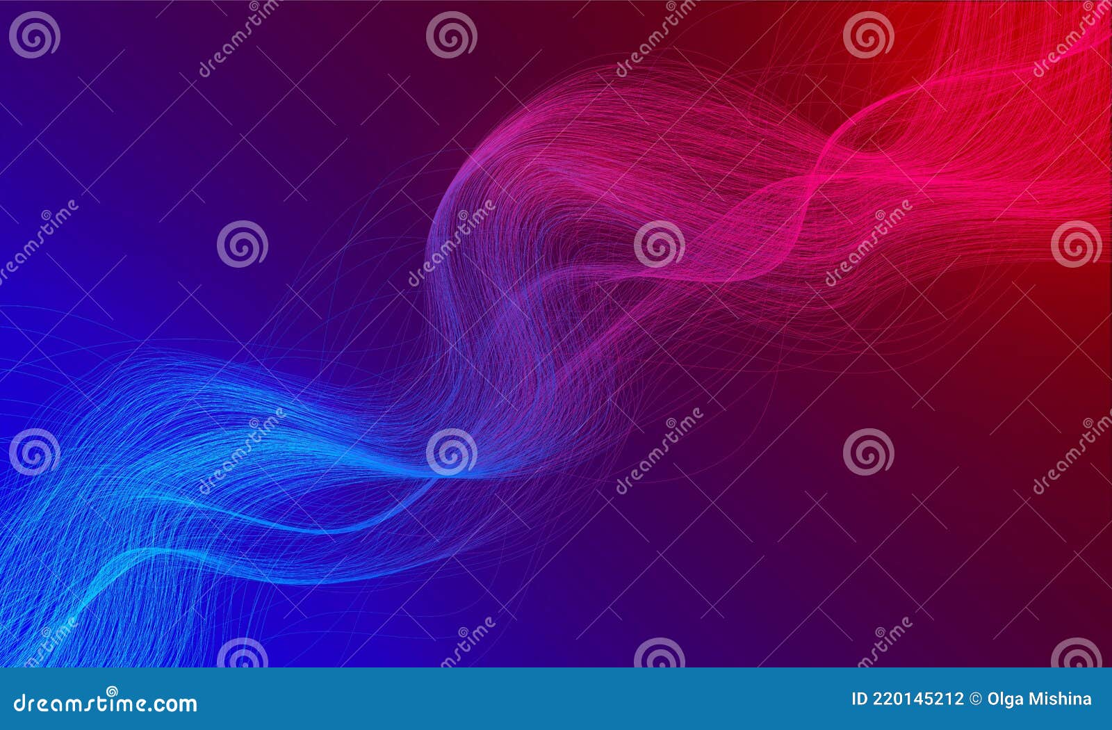 Modern Abstract Background, Design Thin Neon Threads, Gradient Wave Lines, LED Strip, Texture ...