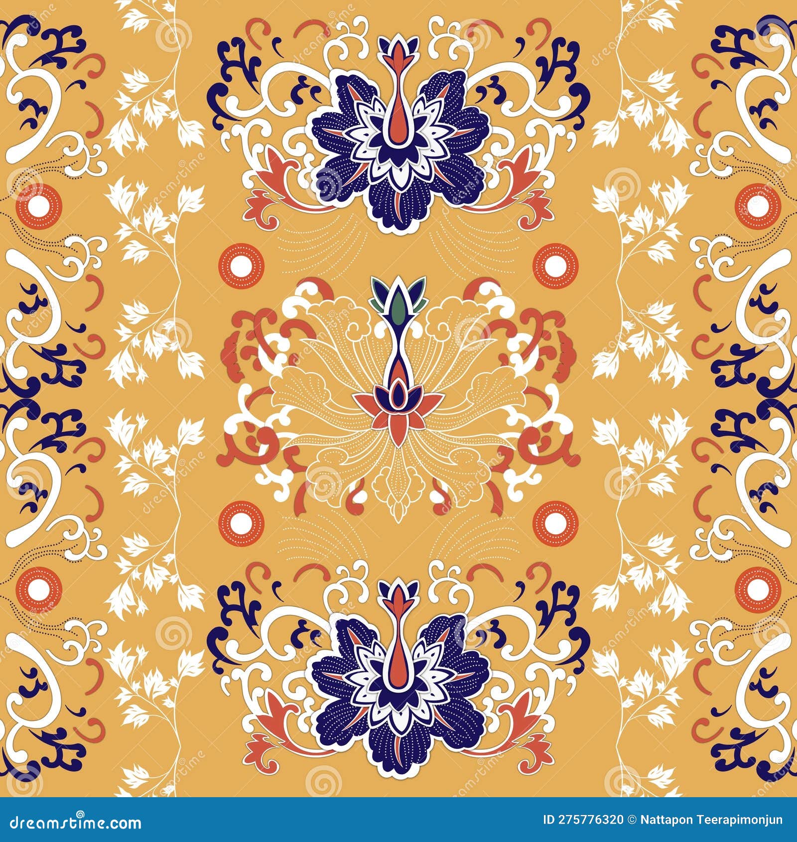 East Asian Style Sarong Pattern, Thai-Laos Sarong Pattern, Middle Eastern Asian Art Fabric ...