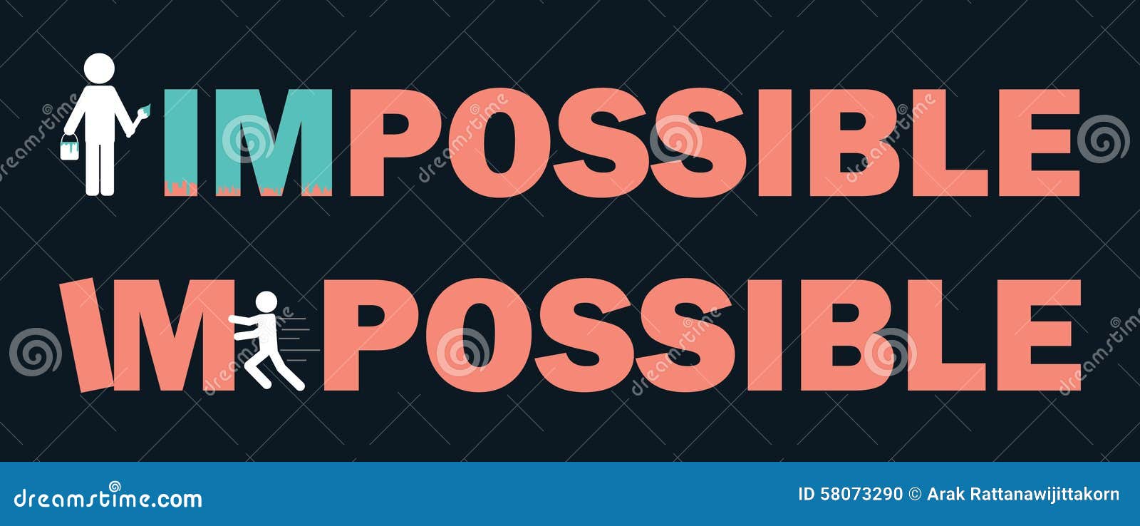 不可能的手段我是可能的 向量例证. 插画 包括有 印刷术, 向量, 不可能, 图标, 工作, 感受, 现代 - 58073290