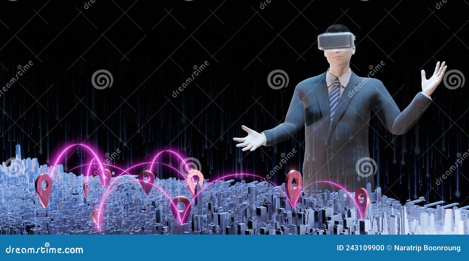 元宇宙城市vr眼镜传输业务全息gps地图模拟器钉住元宇宙3d图 库存例证 - 插画 包括有 例证, 销钉: 243109900