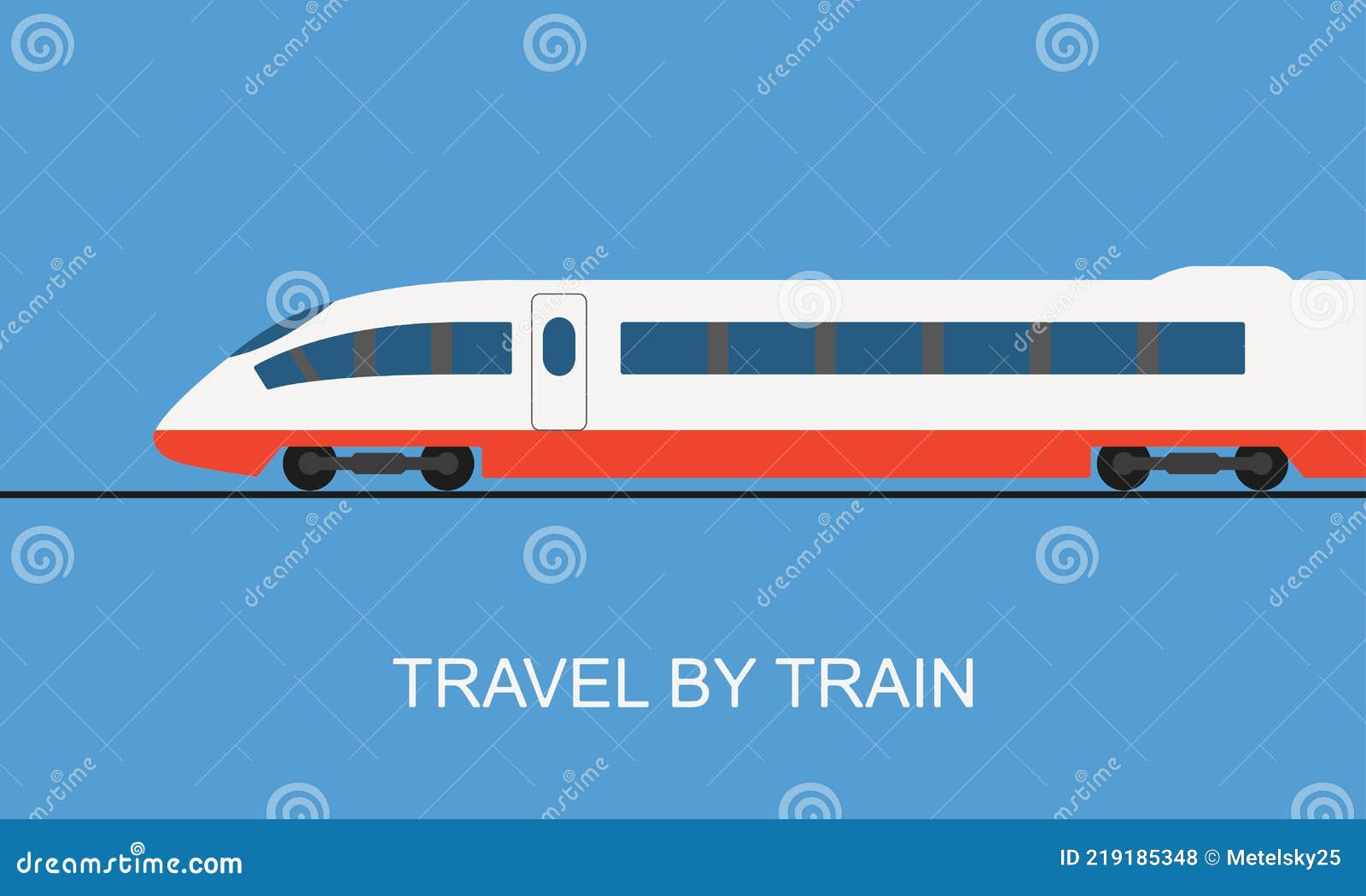 列车侧面视图. 现代高速列车扁平化设计. 矢量图插图. 向量例证 - 插画 包括有 现代, 信息: 219185348