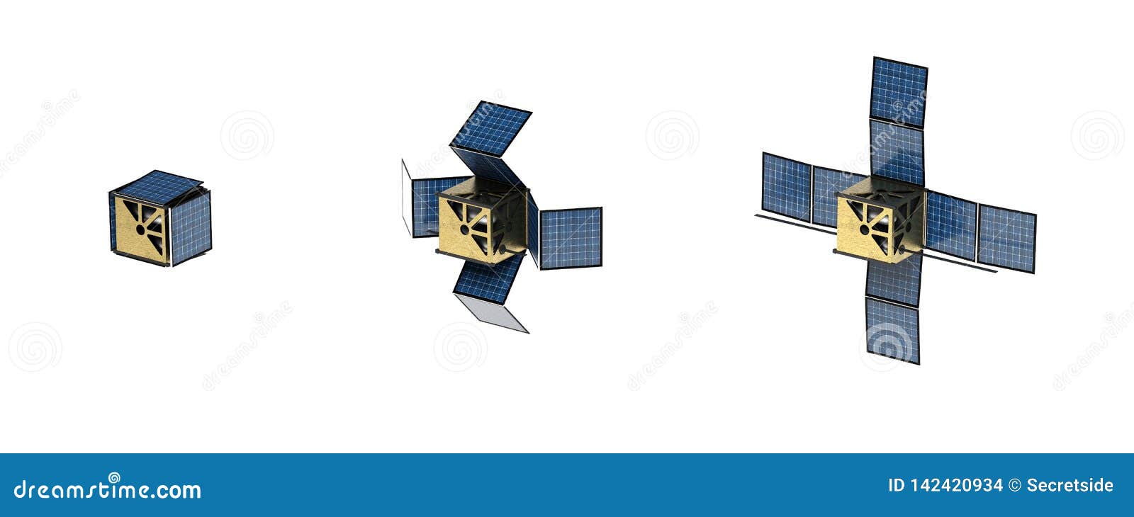 回报与太阳电池板的3D CubeSat 库存例证. 插画 包括有 背包, 概念, 科学, 商业, 卫星 - 142420934