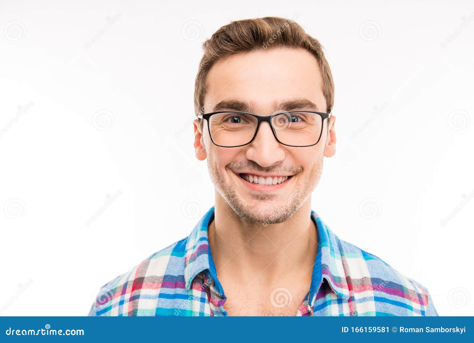 Handsome Cheerful Man With Glasses 库存图片 图片 包括有 电话会议 人们 166159581
