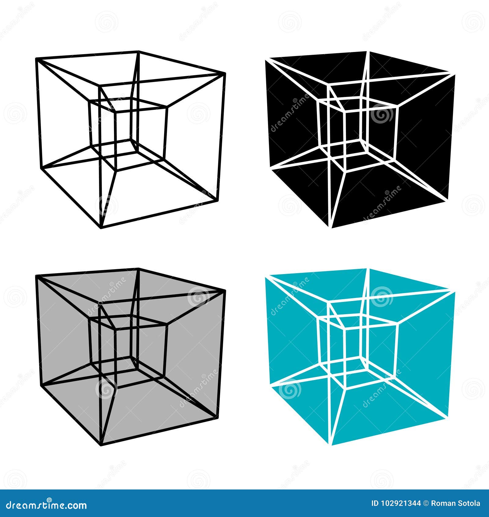 抽象hypercube简单的标志 向量例证. 插画 包括有 多维数据集, 棚车, 图标式, 光学, 幻觉 - 102921344
