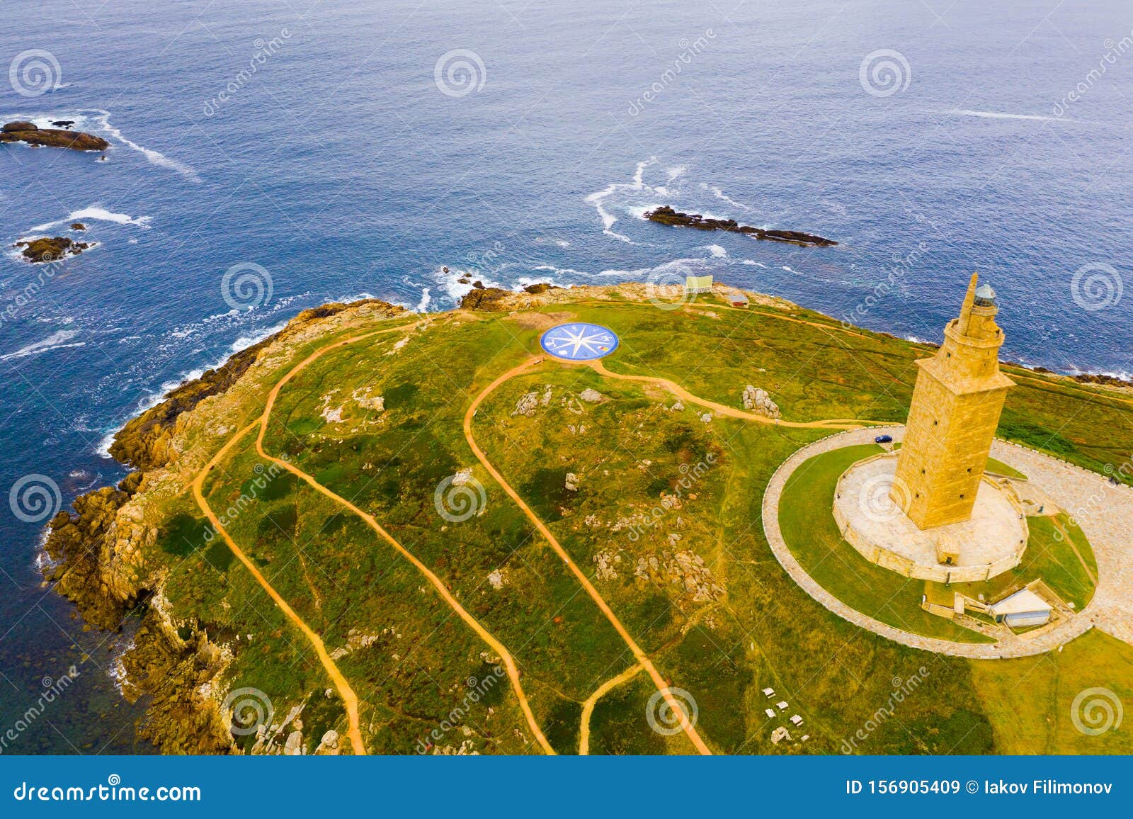 æ‹‰ç§‘é² çº³å¸‚çš„èµ«æ‹‰å…‹å‹æ ¯å¡” Torre De Hercules ç ¯å¡”ã€‚è¥¿ç ­ç